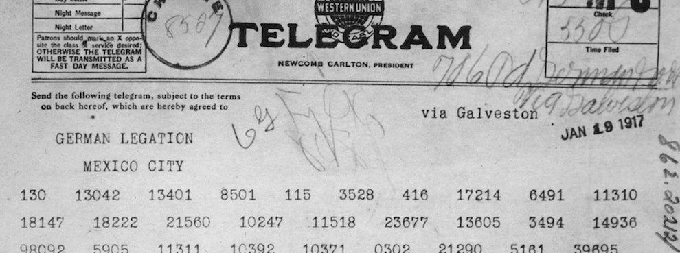 Decoding the Zimmermann Telegram, 100 Years Later | Hudson Institute