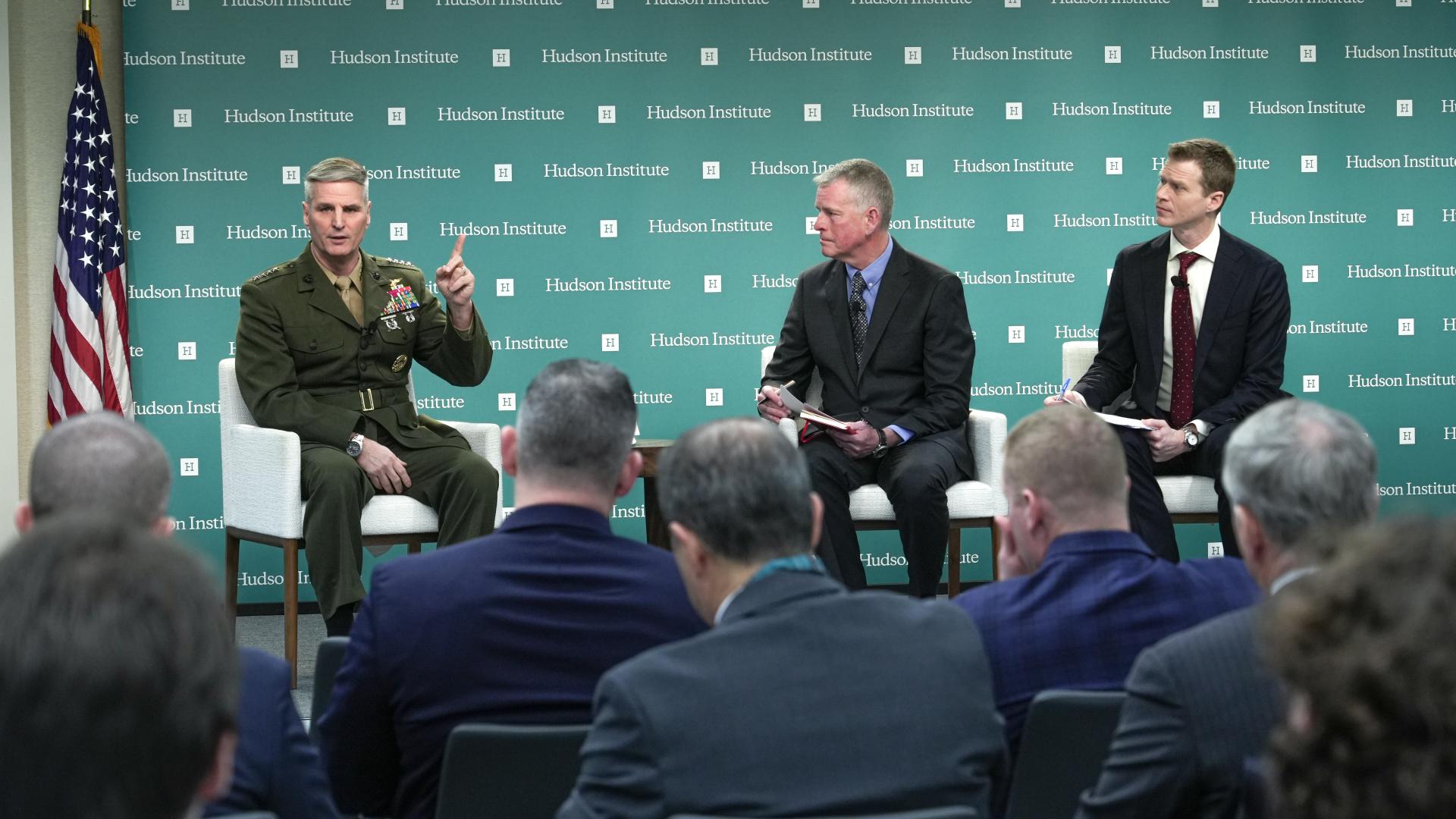 General Chris Mahoney, assistant commandant of the Marine Corps, sat ...