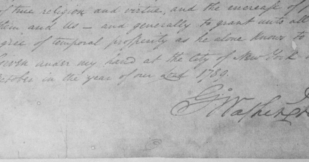 Thanksgiving, 1789 | Hudson Institute
